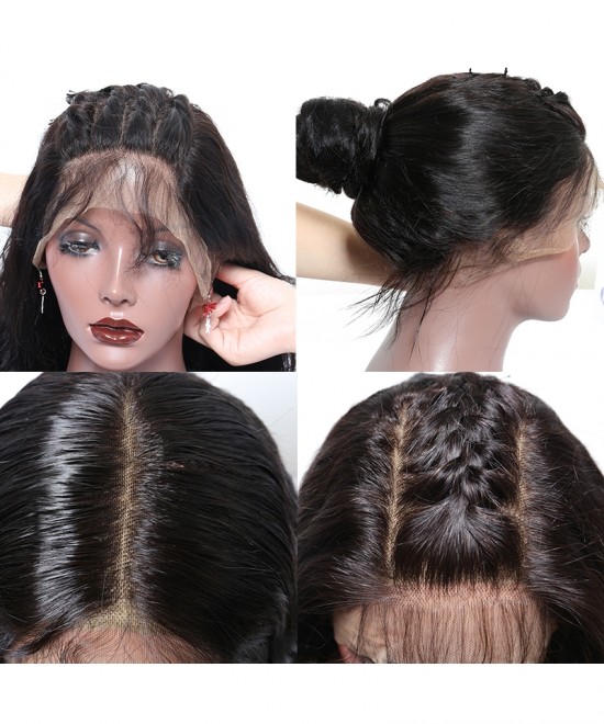 Straight 360 Lace Frontal Wig 130% density Pre Plucked Nature Lace Wig