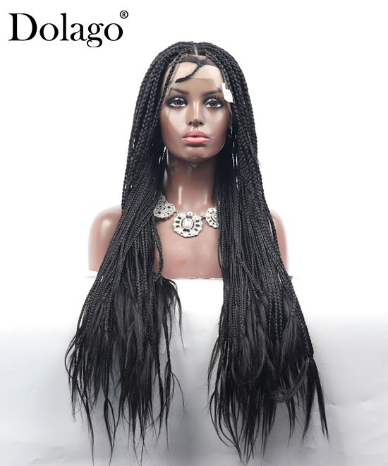 Braided wigs knotless box braid wig meiudm braids lace front wig 30inch ...