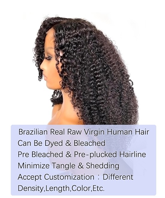 Dolago 3B 3C Kinky Curly HD 13x6 Lace Frontal Wig With Invisible Knot ...