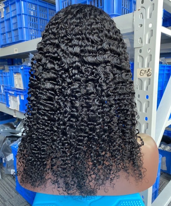 Dolago 3B 3C Kinky Curly HD 13x6 Lace Frontal Wig With Invisible Knot ...