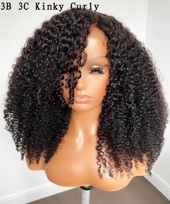 Dolago 3B 3C Kinky Curly HD 13x6 Lace Frontal Wig With Invisible Knot ...