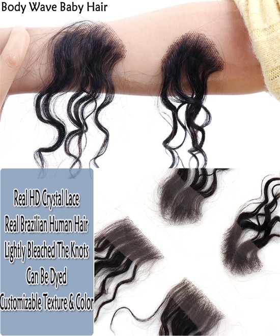 Dolago HD Crystal Lace Baby Hair Stripes 100% Human Hair Baby Hair ...