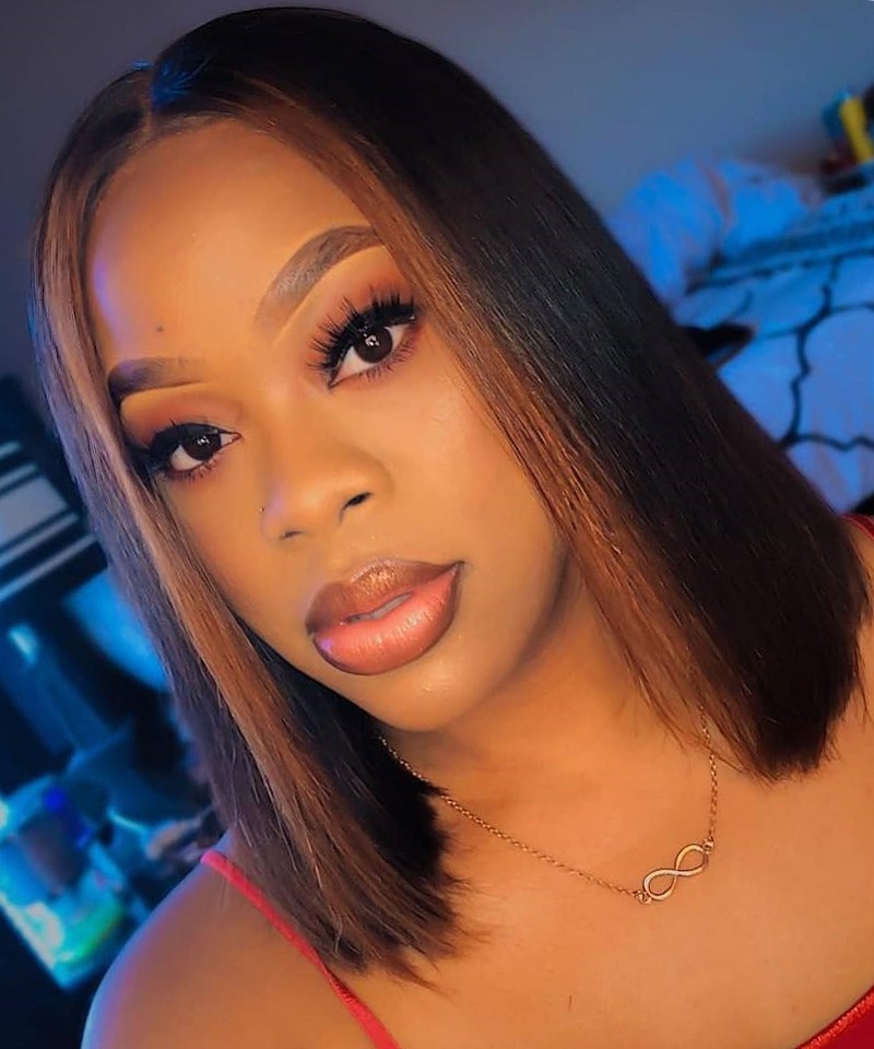 Quality colored highlight human hair wig two tone colorful for women