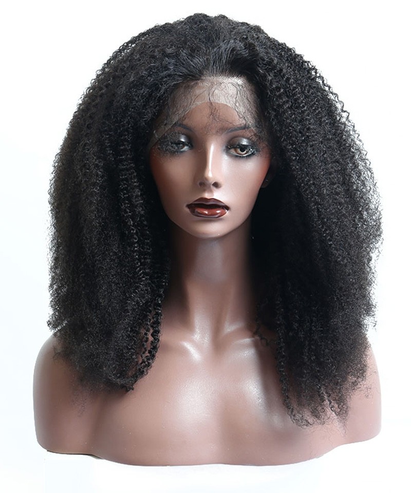Dolago Glueless 4B 4C Afro Kinky Curly Lace Frontal Wig For Black Women ...