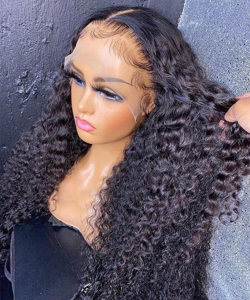 Cheap price hd full lace wig deep curly invisible transparent lace wig