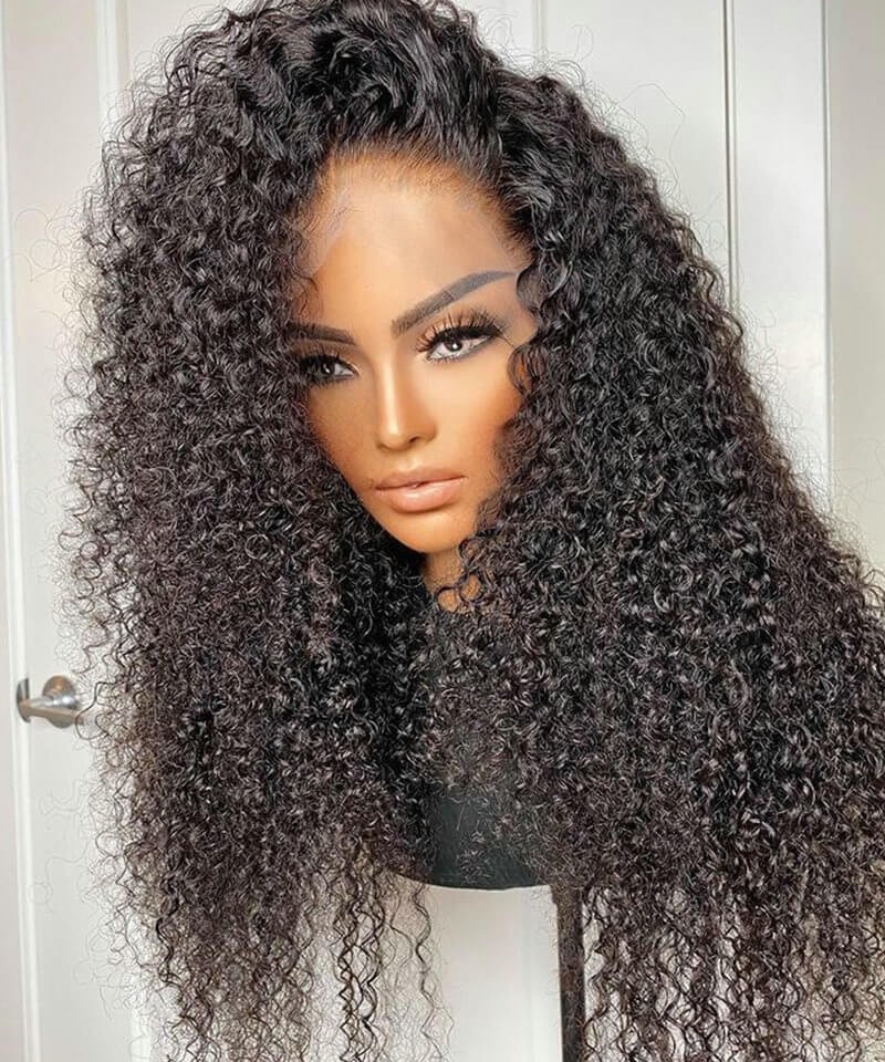 Dolago 130% 3B 3C Kinky Curly Lace Front Wig Human Hair For Black Women ...