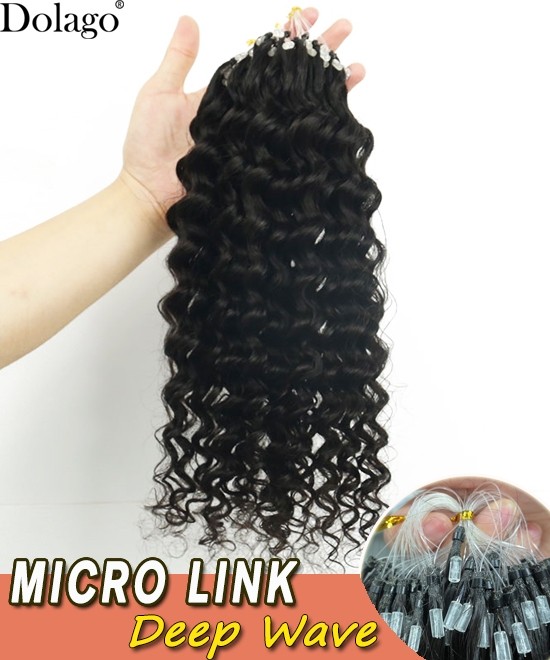 Deep Wave Micro Link Human Hair Extensions For Women Fro Sales