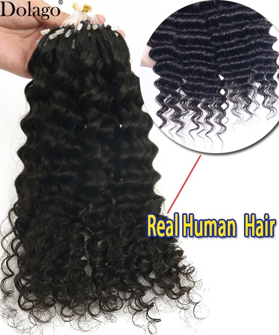 Deep Wave Micro Link Human Hair Extensions For Women Fro Sales