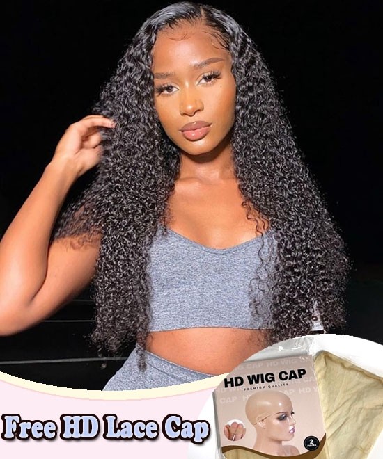 Dolago Glueless HD Swiss Curly 4x4 Lace Closure Wig Human Hair For Black Women 10A High Quality ...