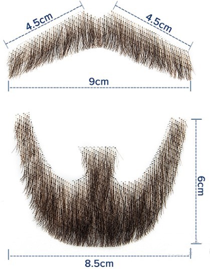 Dolago Mens Lace Fake Beard Mustache Hand Made By 100% Human Hair Lace ...