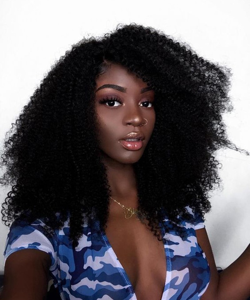 Lace Front Human Hair Wigs Afro Kinky Curly 150 Density 4b 4c Hair