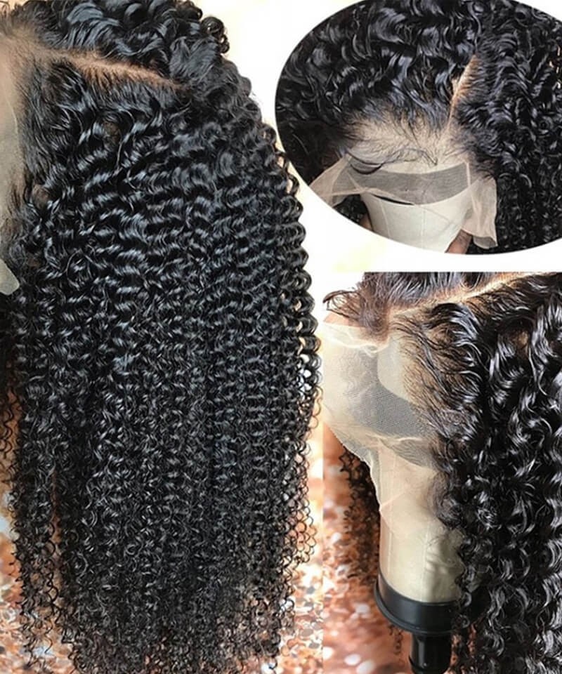 Dolago HD Lace Frontal Human Hair Wigs For Women 3B 4A Kinky Curly 13x6 ...