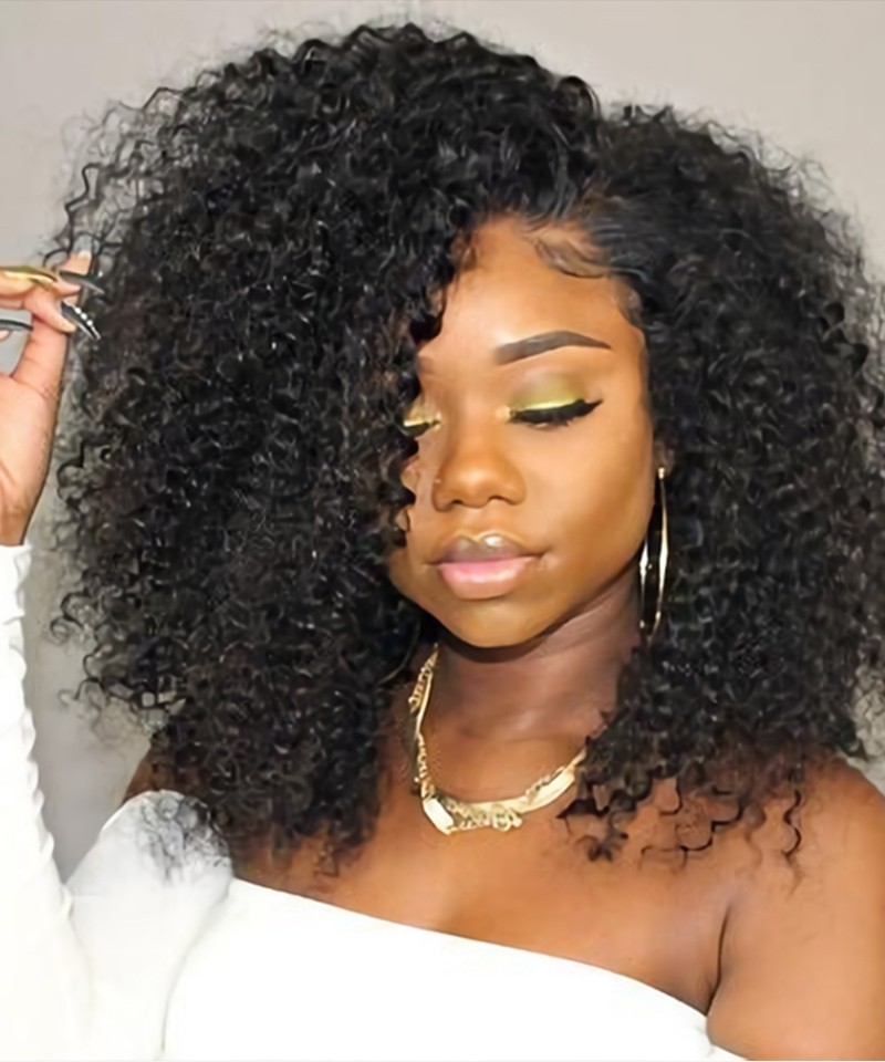 Dolago Best American 3B 4A Kinky Curly 360 Lace Wig Pre Plucked With ...