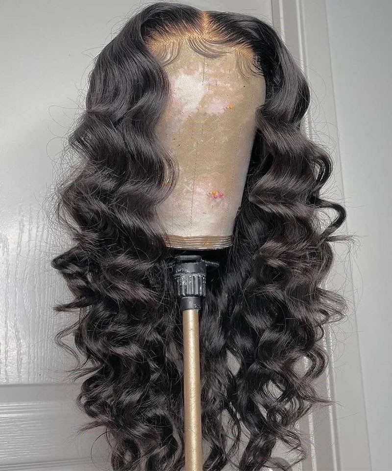 Glueless silk base lace wig loose wave Cheap silk top wigs for women