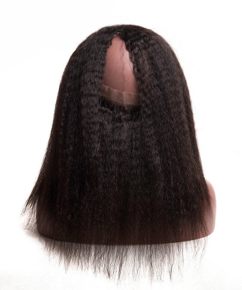 DOLAGO Kinky Straight 360 Lace Frontal Closure With 2 Bundles Natural ...
